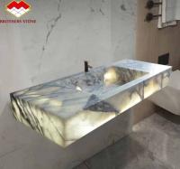 China Natural Stone Decorative Sink Calcatta Viola Marble Wash Basin for Luxury Bathroom for sale