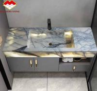 China Natural Stone Decorative Sink Calcatta Viola Marble Wash Basin for Luxury Bathroom for sale