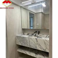 China Natural Stone Decorative Sink Calcatta Viola Marble Wash Basin for Luxury Bathroom for sale