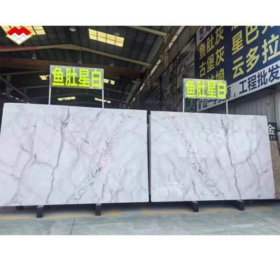 China Modern Calacatta White Granite Slabs for Interior Stair Stepping and Wall Design for sale