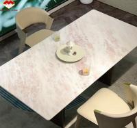 China Polished Natural Rosa Rainbow Marble Stone for Modern Dining Table in Hotels Villas for sale