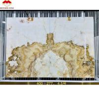 China Modern White Onyx Marble Wall Bookmatched Slabs for Custom Natural Stone Decoration for sale