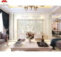 China Modern White Onyx Marble Wall Bookmatched Slabs for Custom Natural Stone Decoration for sale