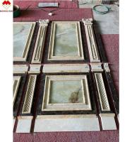 China Big Slab Emperador Marble Wall Panel Design Carved Column for Cream Beige Marble Slab for sale