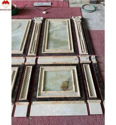 China Big Slab Emperador Marble Wall Panel Design Carved Column for Cream Beige Marble Slab for sale