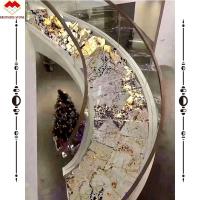 China Modern Indoor Customized Marble Waterjet Design Arc Staircase for House Interior for sale