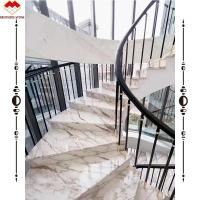 China Modern Indoor Customized Marble Waterjet Design Arc Staircase for House Interior for sale