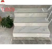 China Modern Design Glazed Polished Porcelain Stair Tiles Prices Stone Imitation Texture for sale
