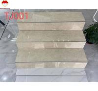 China Modern Design Glazed Polished Porcelain Stair Tiles Prices Stone Imitation Texture for sale