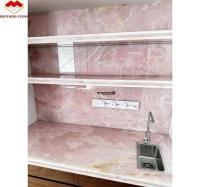 China Modern Translucent Crystal Pink Onyx Slab Stone Lamps for Backlit Wall Background Panel for sale
