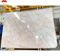 China Custom White Onyx Marble Matt Finish Modern Luxury Round Dining Table with Red Veins for sale