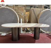 China Palissandro Blue Marble Table Top Modern Dining Table with Draw and 180*90cm Size for sale