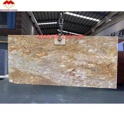 China Modern Design Hotel Ornamental White Granite with Gold Veins 20mm Polished Big Slabs for sale