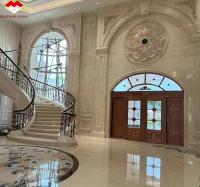 China Calcite Marble Polished Bianco Botticino for High End Shanna Beige Wall Panel Design for sale