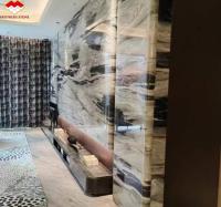 China Modern Ink Painting Marble Big Slab Honed Grey Wall Panel and Kitchen Countertop Tile for sale
