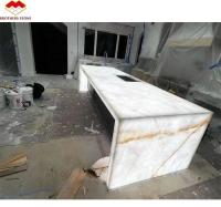 China Translucent Cristallo Countertop Onyx Marble Table in Modern Design for Luxury Dining for sale