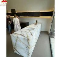 China Translucent Cristallo Countertop Onyx Marble Table in Modern Design for Luxury Dining for sale