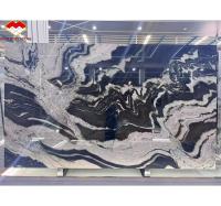 China Modern Black Kitchen Countertop with Cabinets Stone Name Ink Impression Marble Big Slab for sale
