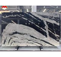 China Modern Black Kitchen Countertop with Cabinets Stone Name Ink Impression Marble Big Slab for sale
