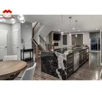China Modern Black Kitchen Countertop with Cabinets Stone Name Ink Impression Marble Big Slab for sale