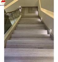 China Wooden Veins White Marble Staircase LED Customized Size Step Tiles for Straight Stair for sale