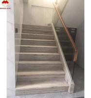 China Wooden Veins White Marble Staircase LED Customized Size Step Tiles for Straight Stair for sale
