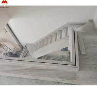 China Wooden Veins White Marble Staircase LED Customized Size Step Tiles for Straight Stair for sale