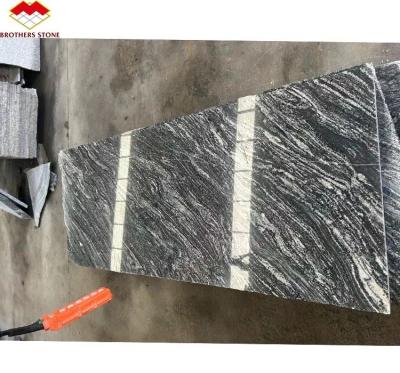 China Modern Hotel Matt Surface Finishing Natural Stone Dark Grey Granite with White Veins Stair for sale
