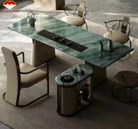 China Polished Royal Green Quartzite Natural Green Gaya Marble Big Slab for Coffee Table for sale