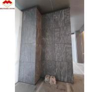 China Modern Hotel Matt Surface Finishing Natural Stone Dark Grey Granite with White Veins Stair for sale