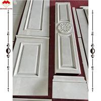 China Light Beige Marble Wall Panel and Marble Carving Column for Modern Background Display for sale