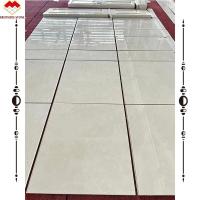 China Light Beige Marble Wall Panel and Marble Carving Column for Modern Background Display for sale