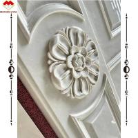 China Light Beige Marble Wall Panel and Marble Carving Column for Modern Background Display for sale