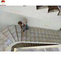 China White Wood Look Marble Tiles Stair Follow Veins for a Versatile and Timeless Design for sale