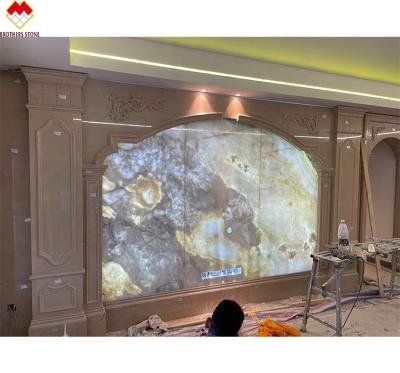 China Hotel and Villa Decoration with Modern Design Style Blue Onyx Marble Slab Background for sale