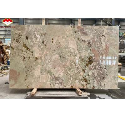 China Modern Hotel Design Polished Monet Garden Marble Big Slab for Bathroom Vanity Wash Basin for sale