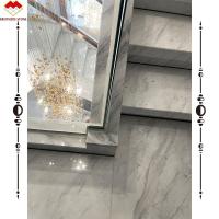 China Countertop Wall Panel Flooring Tiles Luxury Drama White Stone Volakas Marble Staircase for sale
