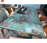 China Big Slab Multicolor verde guatemala Green Marble Dinner Table Coffee Table For Villa for sale