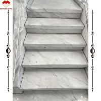 China Easy Installation Luxury White Stone Volakas Marble Staircase for Hotel Decoration for sale