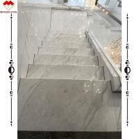 China Easy Installation Luxury White Stone Volakas Marble Staircase for Hotel Decoration for sale