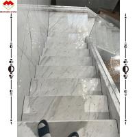 China Easy Installation Luxury White Stone Volakas Marble Staircase for Hotel Decoration for sale