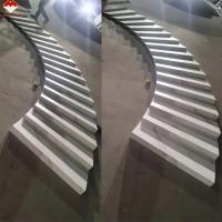 China Anti-slip Groove Steps Calacatta Patterns Sintered Stone Stairs with Led Lighting for sale
