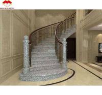 China Outdoor Stair Columns with Building Stone Flooring Modern British White Granite Tile for sale