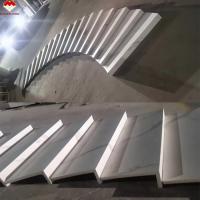 China Anti-slip Groove Steps Calacatta Patterns Sintered Stone Stairs with Led Lighting for sale