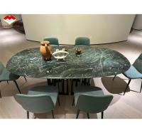 China Natural Stone Cat's Eye Green Big Slab Dining Table Top for Villa Interior Decoration for sale