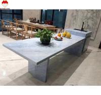 China Customized Size Blue Quartz Countertops Backlit Brazil Blue Crystal Marble Stone at Good for sale