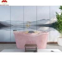 China Natural Stone Backlit Pink Onyx Translucent Stone Slab for Modern Table and Batutub for sale