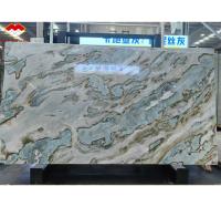 China Maldives Blue Luxury Stone Translucent Polished Big Slab for Hotel Dining Table Set for sale