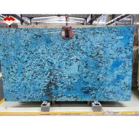 China Modern Luxury Fantasy Blue Stone Calcite Marble Dining Table Top with Polished Finish for sale
