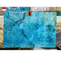 China Modern Luxury Fantasy Blue Stone Calcite Marble Dining Table Top with Polished Finish for sale